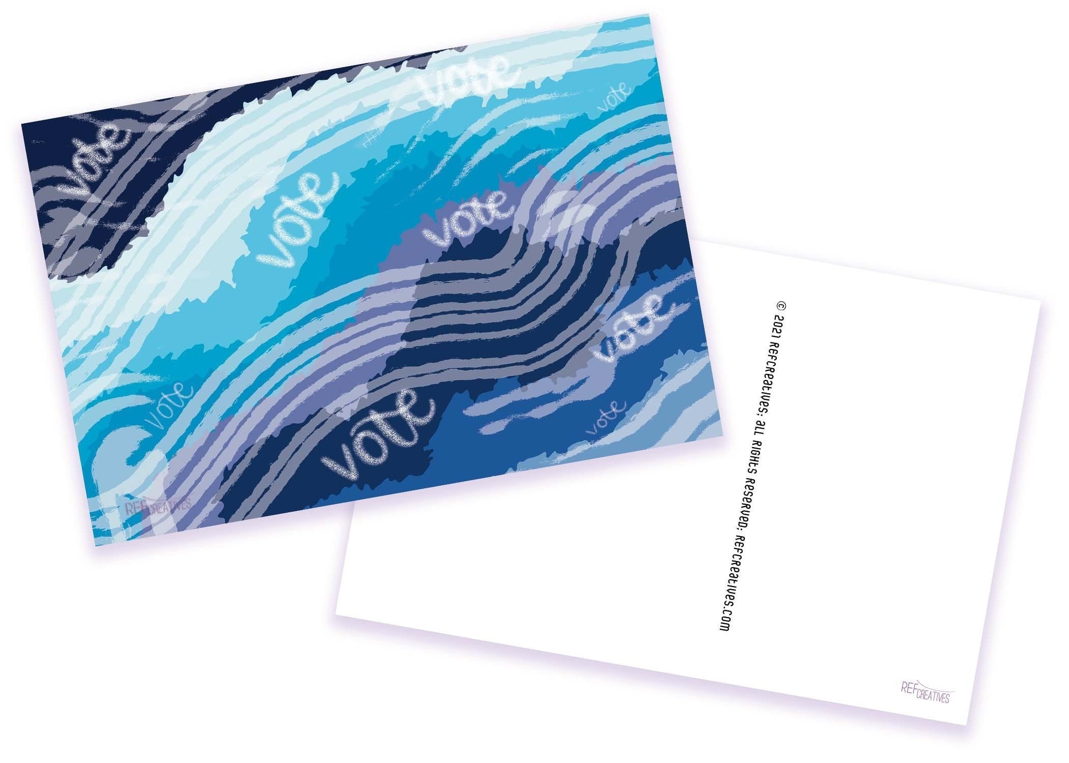Blue Wave Postcard for Postcards to Voters – REFcreatives